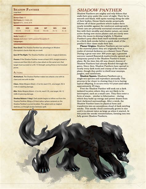 Oc Shadow Panther A Perfect Mount For Sneaky Rogues Rdnd