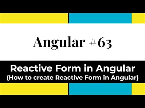 Angular Reactive Form In Angular How To Create Reactive Form In Angular YouTube