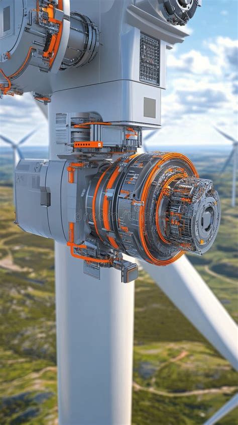 Understanding The Intricate Design Of A Wind Turbine Gearbox From A Detailed Perspective Stock
