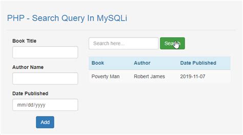Search Query In PHP MySQLi Campcodes