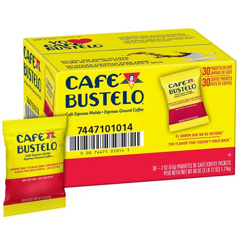 Cafe Bustelo Ground Coffee Fraction Packs Espresso Roast 2 Oz 30 C