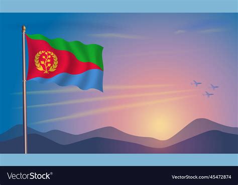 Eritrea Flag In The Morning Sun Royalty Free Vector Image