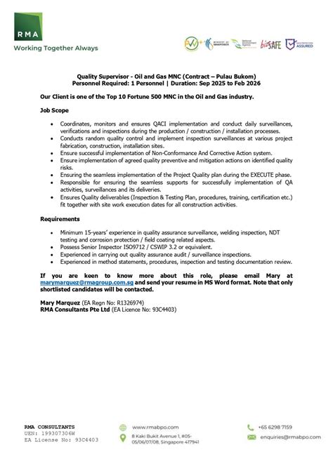 Exciting Opportunity At Bukom For The Sbm Pipeline Restart Project We Are Looking For A Quality