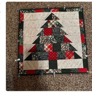 Scrappy Christmas Tree Quilt Block Pattern Download Etsy