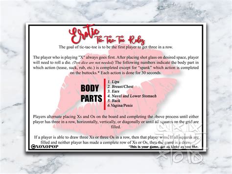 Erotic Tic Tac Toe SVG Plus Rules Etsy