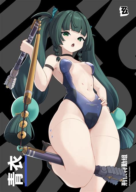 rule 34 cameltoe defaultkavy green eyes green hair qingyi zenless