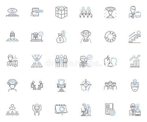 Customer Satisfaction Line Icons Collection Feedback Happiness Loyalty Trust Contentment