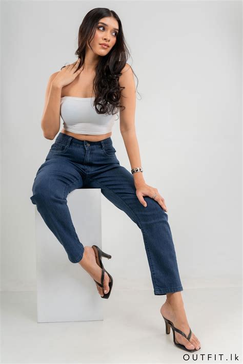 Mid Waist Denim Jean Outfitlk