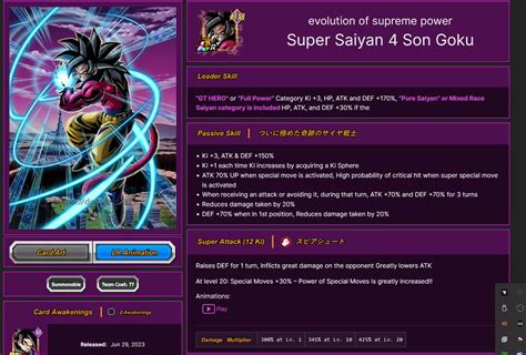 Slaybix On Twitter Lr Ssj4 Goku Passive Skill