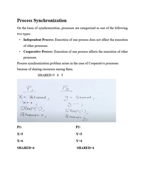 Process Synchronization Pdf Software Development Computer Engineering