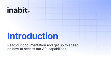 Introduction Inabit API Docs