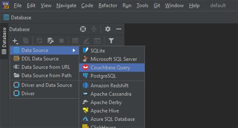 datagrip setup tutorial with nosql couchbase support