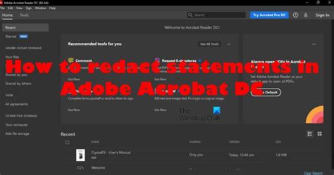 How To Redact Statements In Adobe Acrobat Dc