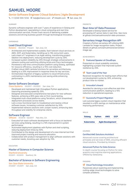 5 Golang Developer Resume Examples And Guide For 2024