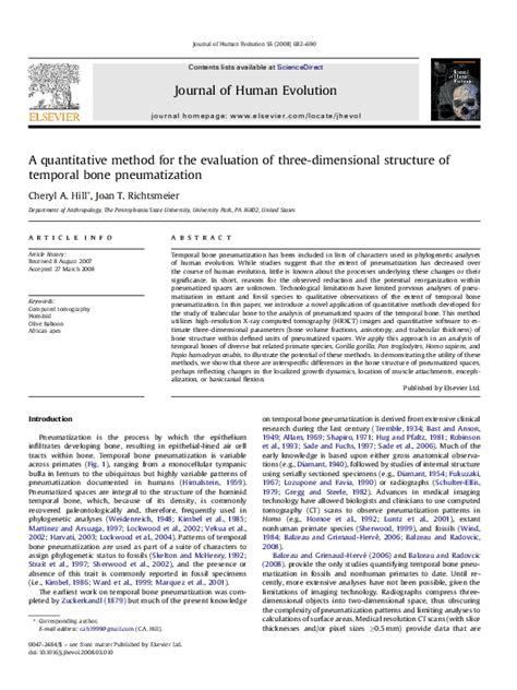 Pdf A Quantitative Method For The Evaluation Of Three Dimensional Structure Of Temporal Bone