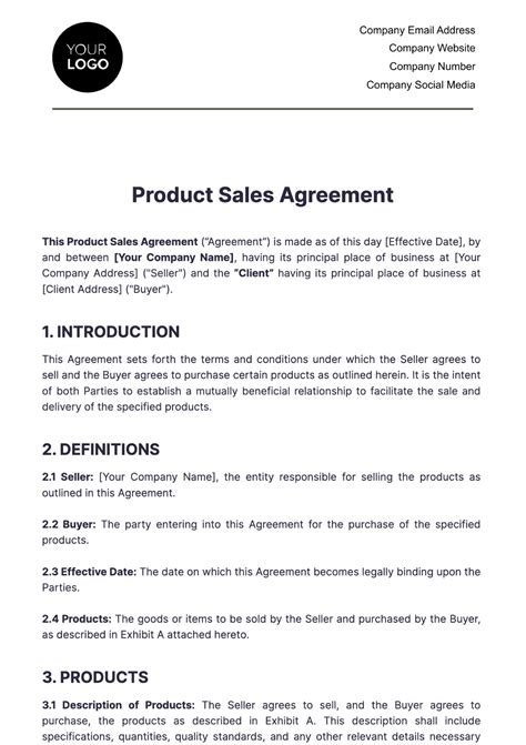 Free Credit Sale Agreement Template To Edit Online