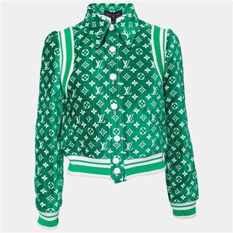 Louis Vuitton Green Monogram Velour Bomber Jacket S Louis Vuitton Tlc