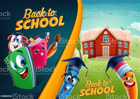 펜과 연필 모자 졸업장과 칠판 근처 친구들과 학교 벡터로 돌아가기 0명에 대한 스톡 벡터 아트 및 기타 이미지 0명 3차원 형태 갈음질 Istock