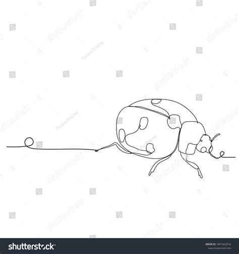 Ladybug One Line Drawing Vector Illustration Stock Vector Royalty Free 1841662516 Shutterstock