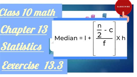 Class 10 Math Chapter 13 Exercise 133 I Median I Easy