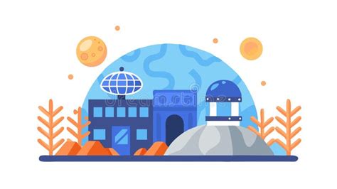 Futuristic Underwater City Dome Bio Habitat Urban Living Vector Design Generative Ai Stock