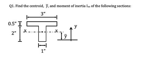Solved Q Find The Centroid Y And Moment Of Inertia Ixx Chegg Com