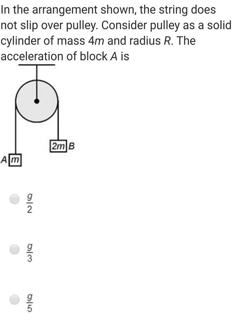 [answered] in the arrangement shown the string does not slip over kunduz
