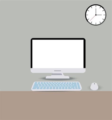 Premium Vector Desktop Computer Flat Vector Illustration