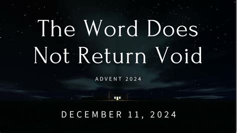 The Word Does Not Return Void Youtube