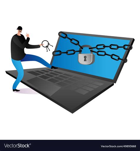 Criminal Hacker Steal Personal Data Hacking Vector Image