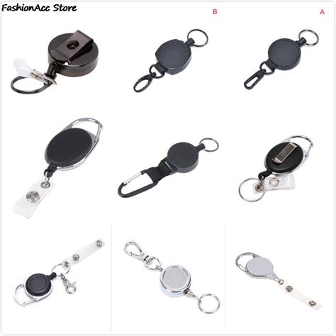 17 스타일 릴 Id 끈 이름표 카드 배지 홀더 개폐식 풀 키 링 체인 릴 확장형 벨트 키 링 클립 Aliexpress