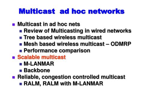 Ppt Multicast Ad Hoc Networks Powerpoint Presentation Free Download
