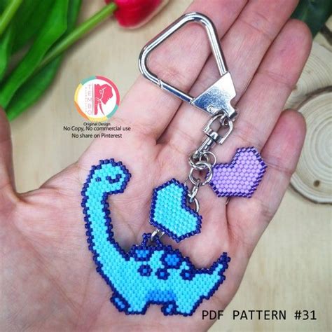 Dinosaur Perler Bead Keychains Etsy Artofit