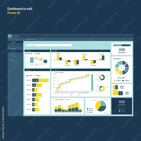 Power Bi Dashboard Design Data Analytics Report Information Template