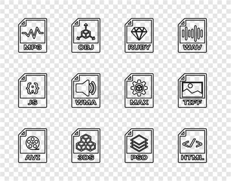 Set Line Avi File Document Html Ruby 3ds Mp3 Wma Psd And Tiff