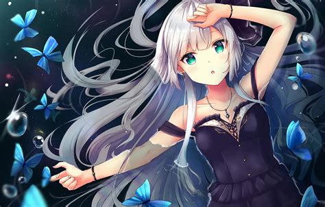 Wallpaper Girl Sexy Cleavage Green Eyes Long Hair Dress Boobs