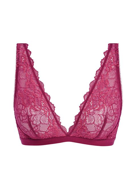 Wacoal Lace Perfection Wirefree Bralette Red Plum Peachie Lingerie