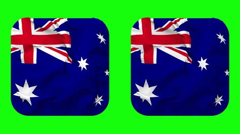 Australia Flag In Squire Shape Isolated With Plain And Bump Texture 3d