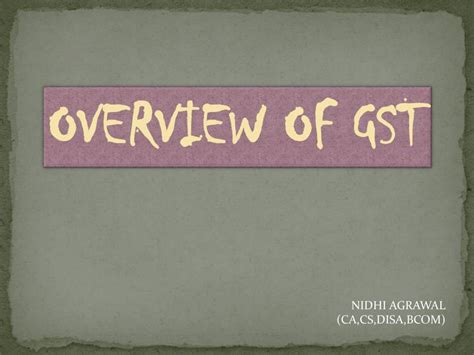 Overview Of Gst Powerpoint Slides Learnpick India