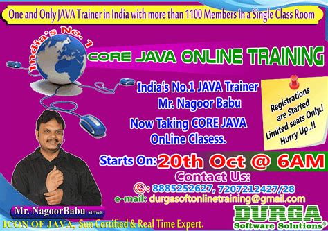 Core Java Online Training Program Durgasoft Now Delivered By Our No