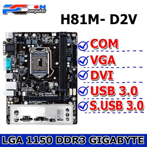 Promo Motherboard Mainboard Mobo Intel Lga 1150 H81 Vga Onboard Ddr3 Ga H81m D2v Kota Bekasi