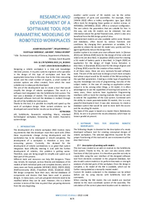 Research And Development Of A Software Tool For Parametric Modeling Of