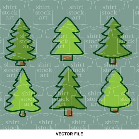 Pine Tree Catoon Forest Woods T Shirt Stock Art