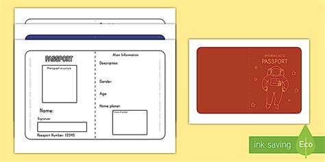 Space Passport Template Space Themed Resource Twinkl Usa