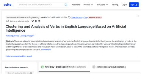 Clustering And Analysis Of Verbs In English Language Based On Artificial Intelligence