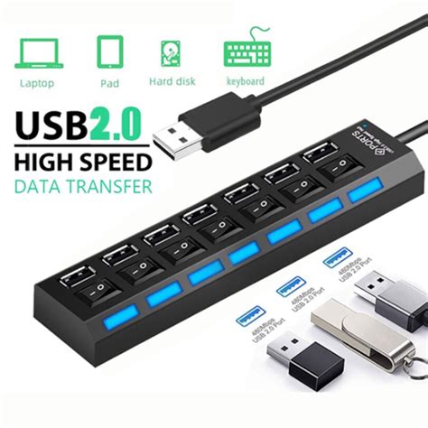 【ready Stock Free Shipping Cod 】 4 7 Port High Speed Usb High Speed Expansion 2 0 3 0 Hub