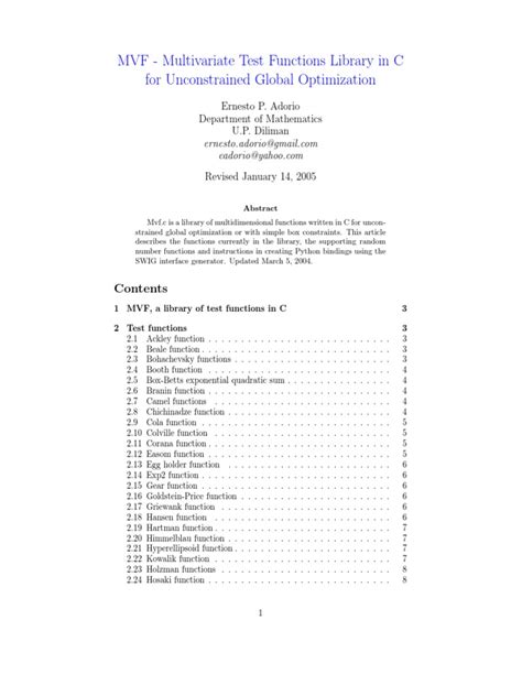 Multi Variable Function Test Function Pdf C Programming Language