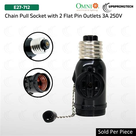 Omni Chain Pull Socket E27 712 2 Flat Pin Outlets 3a250v Ceiling