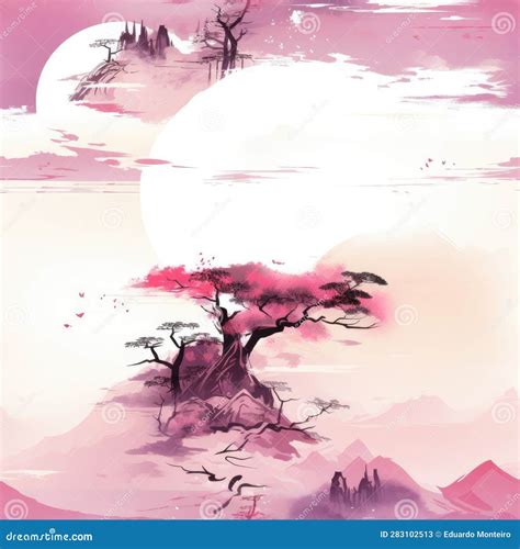 Expressive Manga Style Concept Art Person Standing On Hill Overlooking
