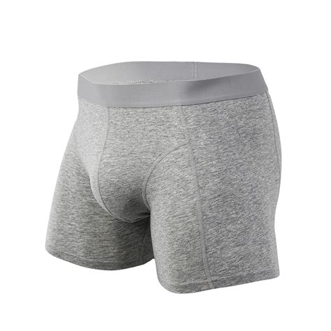 Rigardu Mens Underwear Long Mens Solid Color Underwear Mid Waist Anti Wear Leg Elastic Cotton